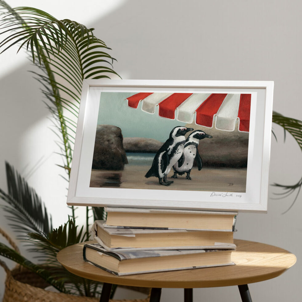 Boulders Penguin Signed Print - A4 | Whimsical Collection