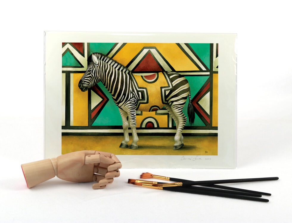 Zebra Ndebele Signed Print - A4 | Whimsical Collection