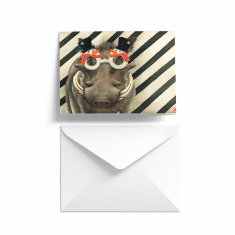 Festive Warthog Single Card | Whimsical Collection