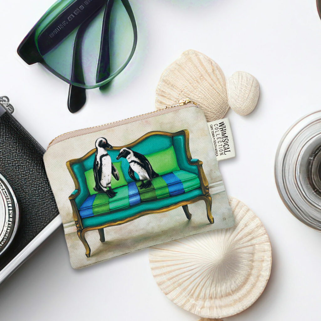 Blue Penguins at Leisure Coin Purse | Whimsical Collection